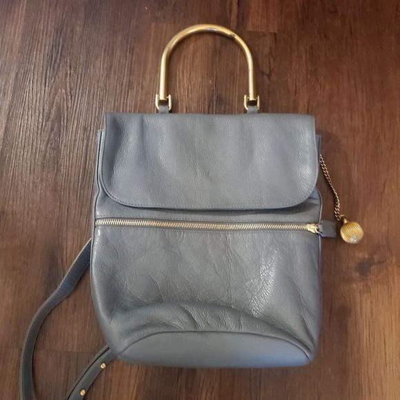 sarah jessica parker | Bags | Sjpgrayleather Backpackpurse | Poshmark